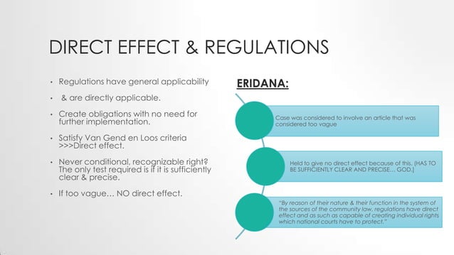 Direct Effect Eu Law Pptx Political Issues And Policy Politics