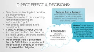 Direct effect; EU LAW. | PPTX