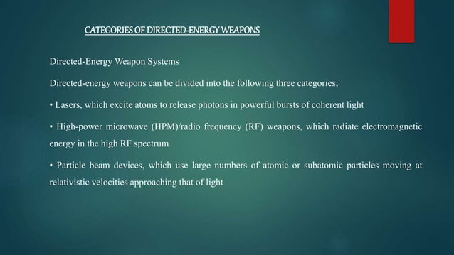 Direct energy weapons | PPTX