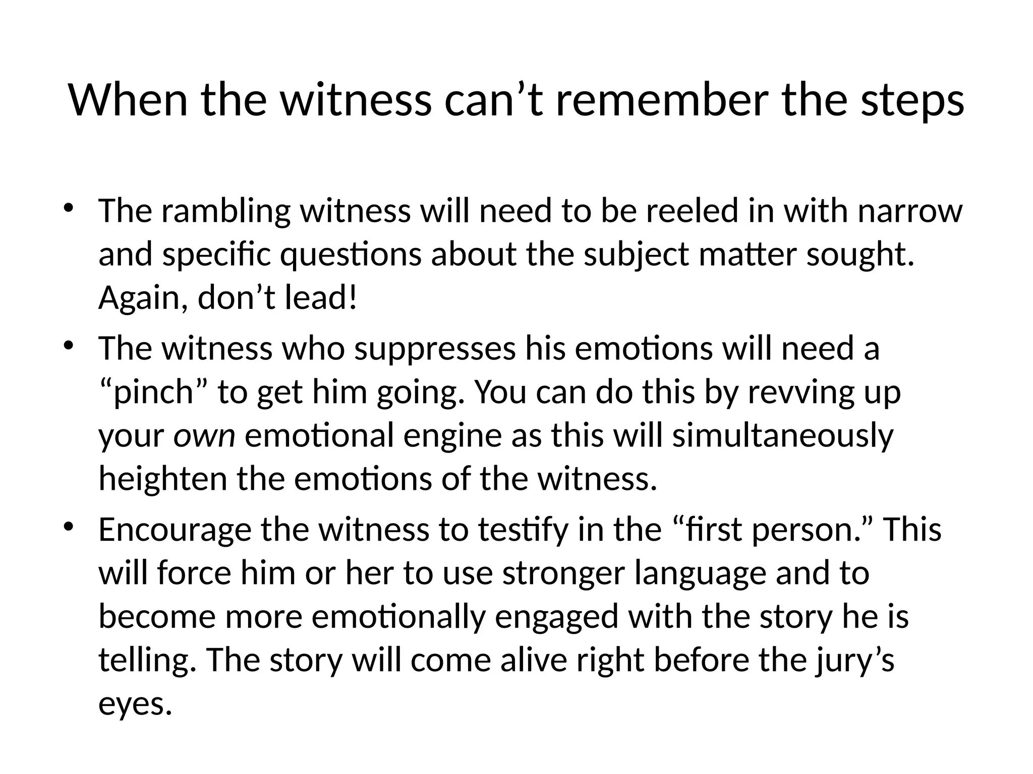 Direct Examination: Making the Witness Look Good | PPTX