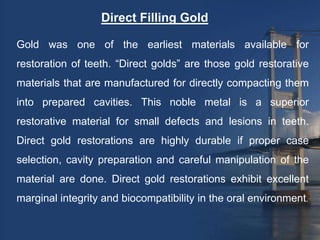Direct filling gold | PPTX