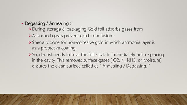 Direct filling gold | PPTX | Chemistry | Science