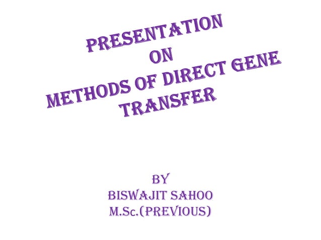 Direct gene transfer | PDF | Biological Sciences | Science