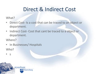 Direct & indirect cost | PPTX
