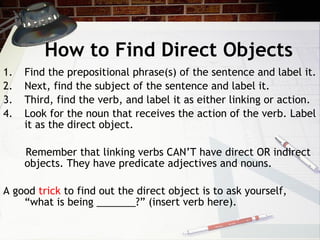 Direct & indirect objects | PPT