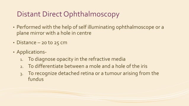 Direct & indirect ophthalmoscopy | PPTX | Eye and Vision Conditions ...