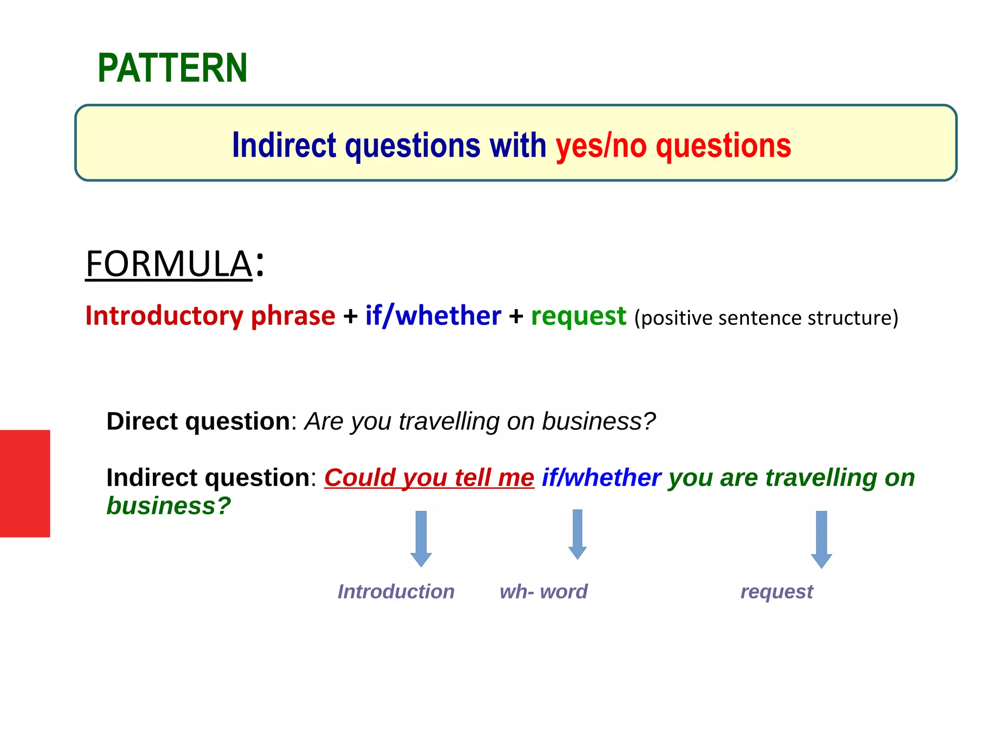 Direct & Indirect questions | ODP