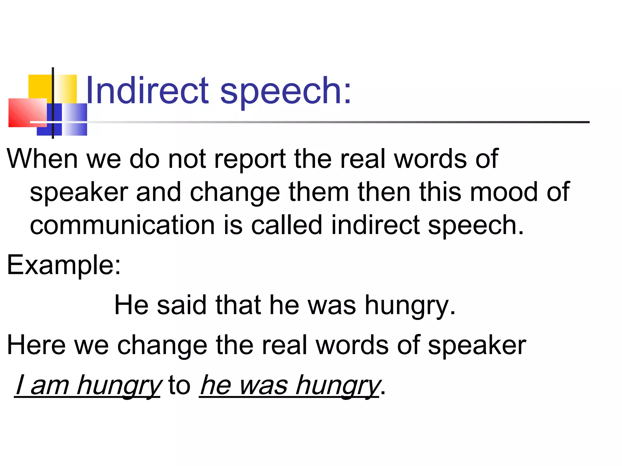 Direct and Indirect Speech | PPT