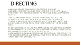 Directing & Controling | PPTX