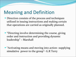 Directing as management function | PPT
