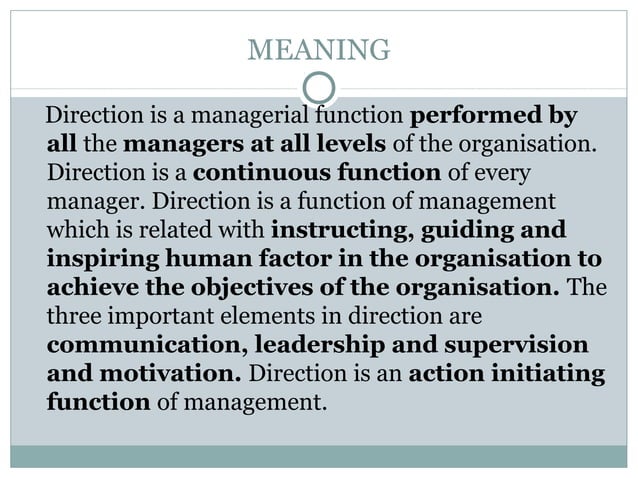 Directing - Management | PPT | Business | Business and Finance