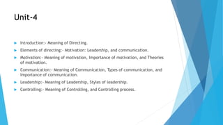 Directing and controlling | PPT