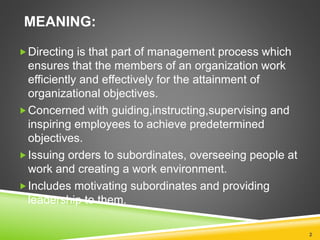 Directing function in management | PPTX
