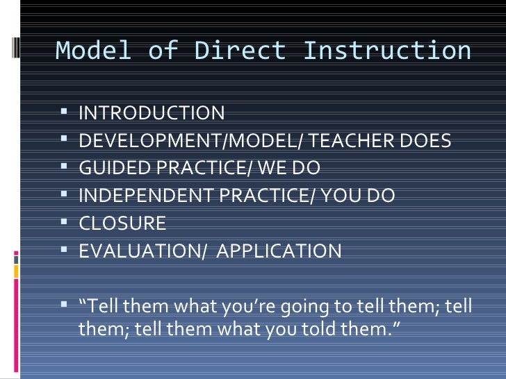Direct instruction