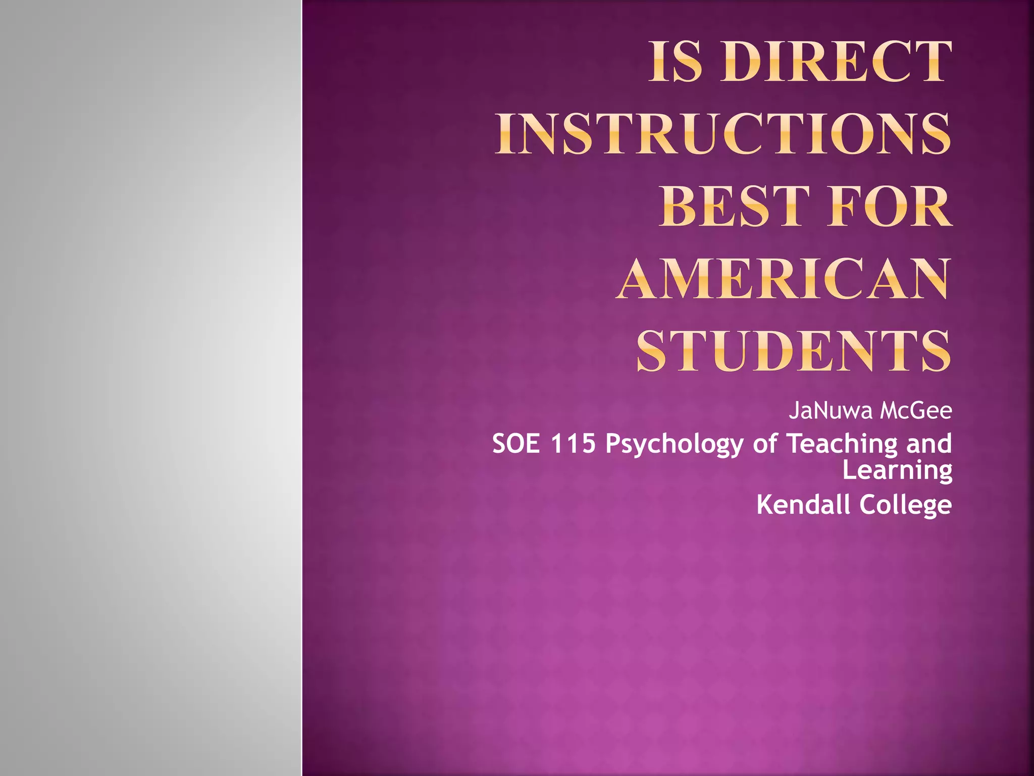 Direct instructional learning | PPT