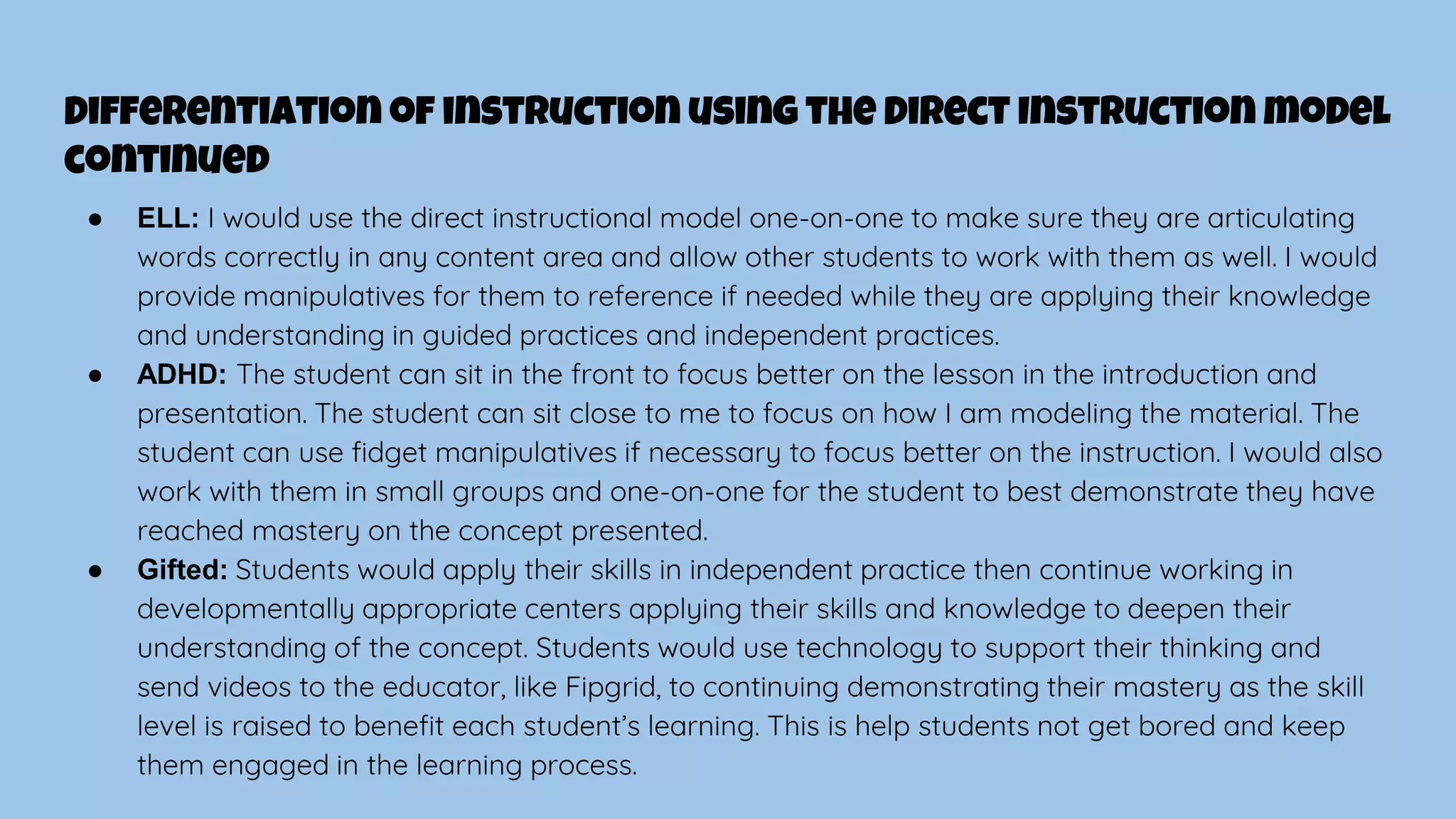 Direct Instruction Model | PPTX | Special Education | Education