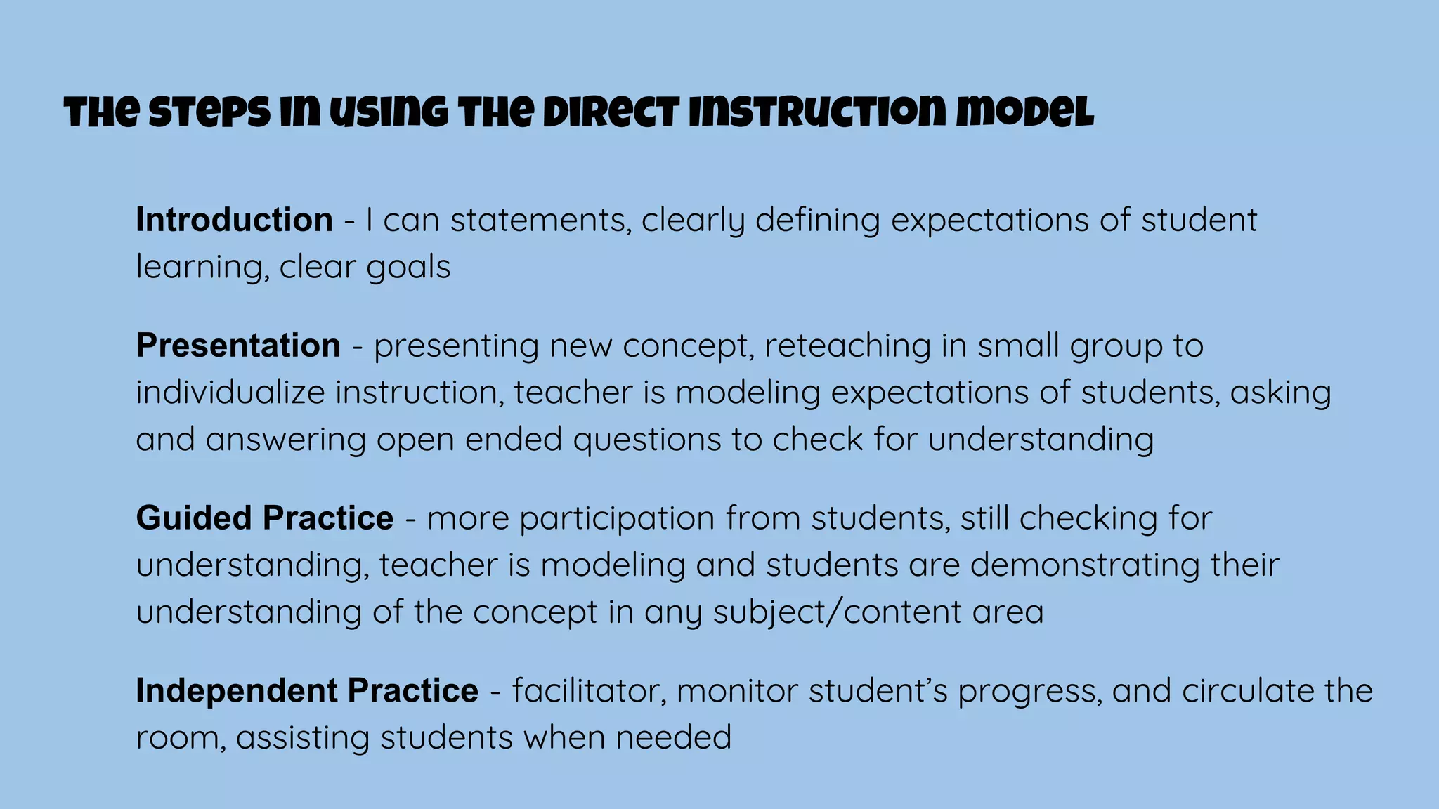 Direct Instruction Model Pptx