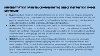 Direct Instruction Model | PPTX | Special Education | Education