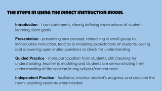 Direct Instruction Model | PPTX | Special Education | Education