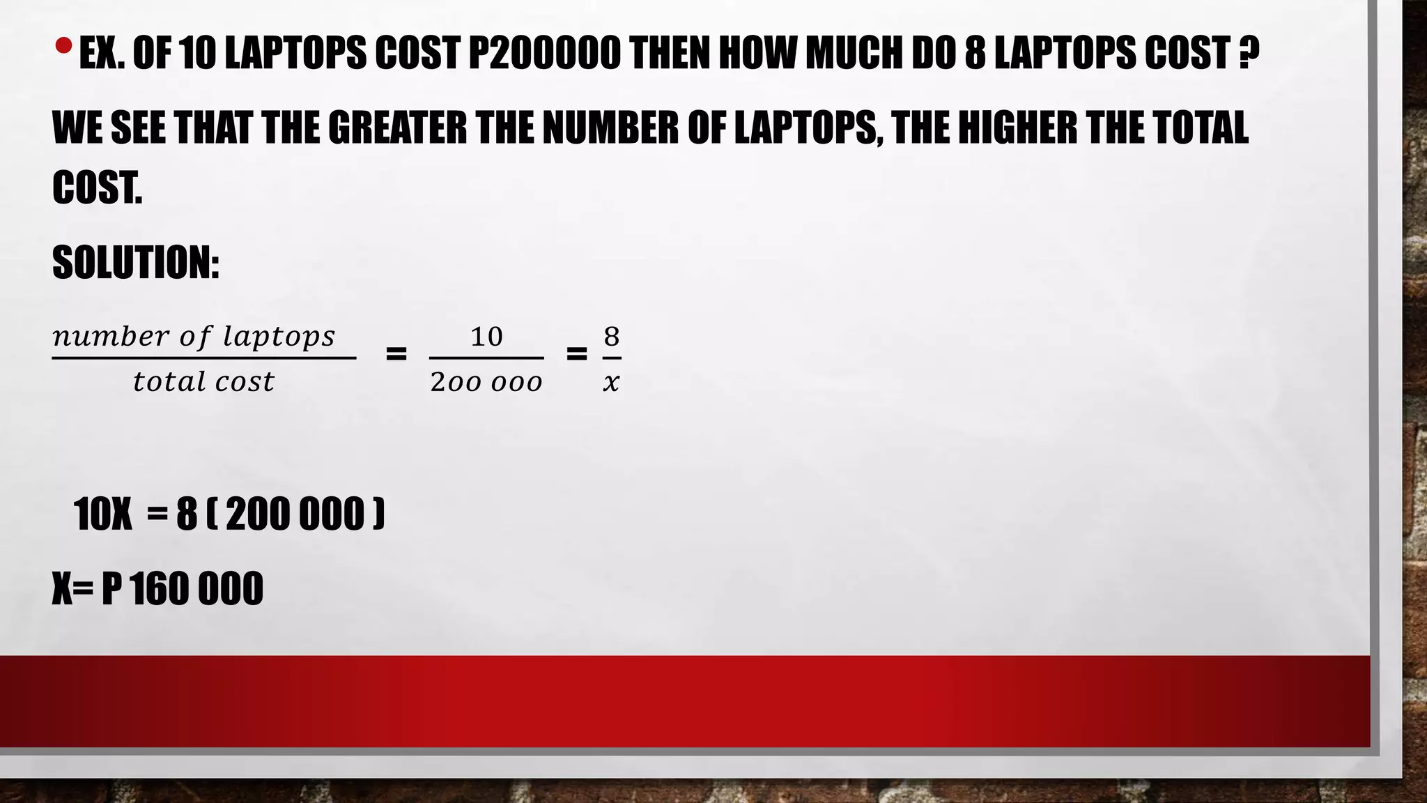 Direct, inverse, and partitive proportions | PPTX