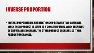 Direct, inverse, and partitive proportions | PPTX