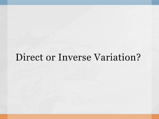 Direct inverse variation | PPSX
