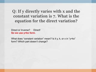Direct inverse variation | PPSX