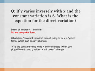 Direct inverse variation | PPSX