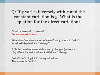 Direct inverse variation | PPSX