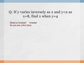 Direct inverse variation | PPSX