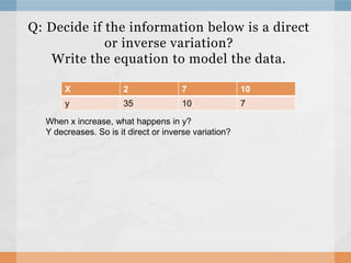 Direct inverse variation | PPSX