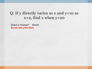 Direct inverse variation | PPSX