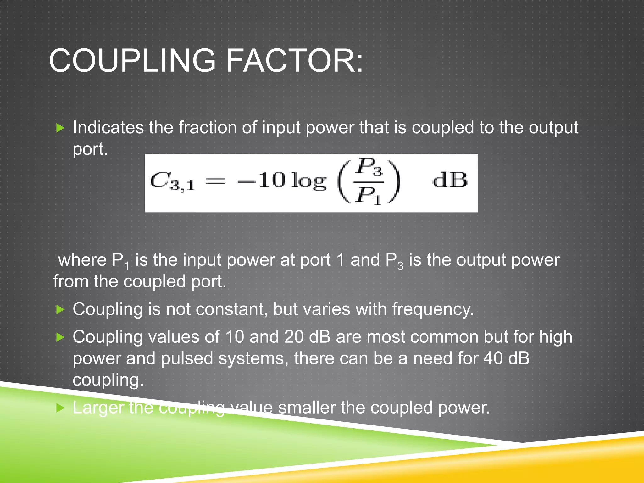 Directional couplers ppt for microwave engineering | PPTX
