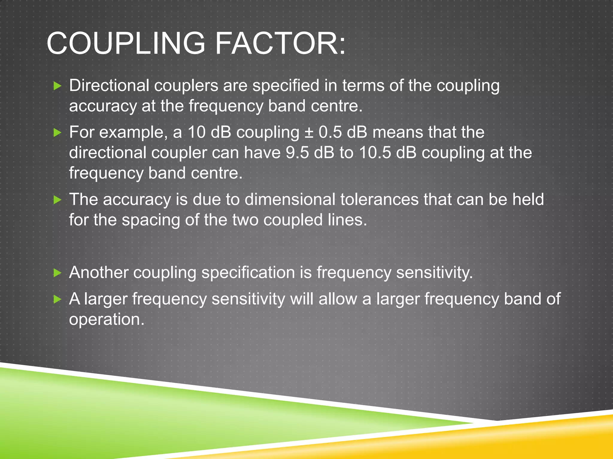Directional couplers ppt for microwave engineering | PPTX
