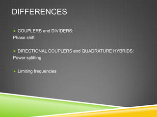 Directional couplers ppt for microwave engineering | PPTX