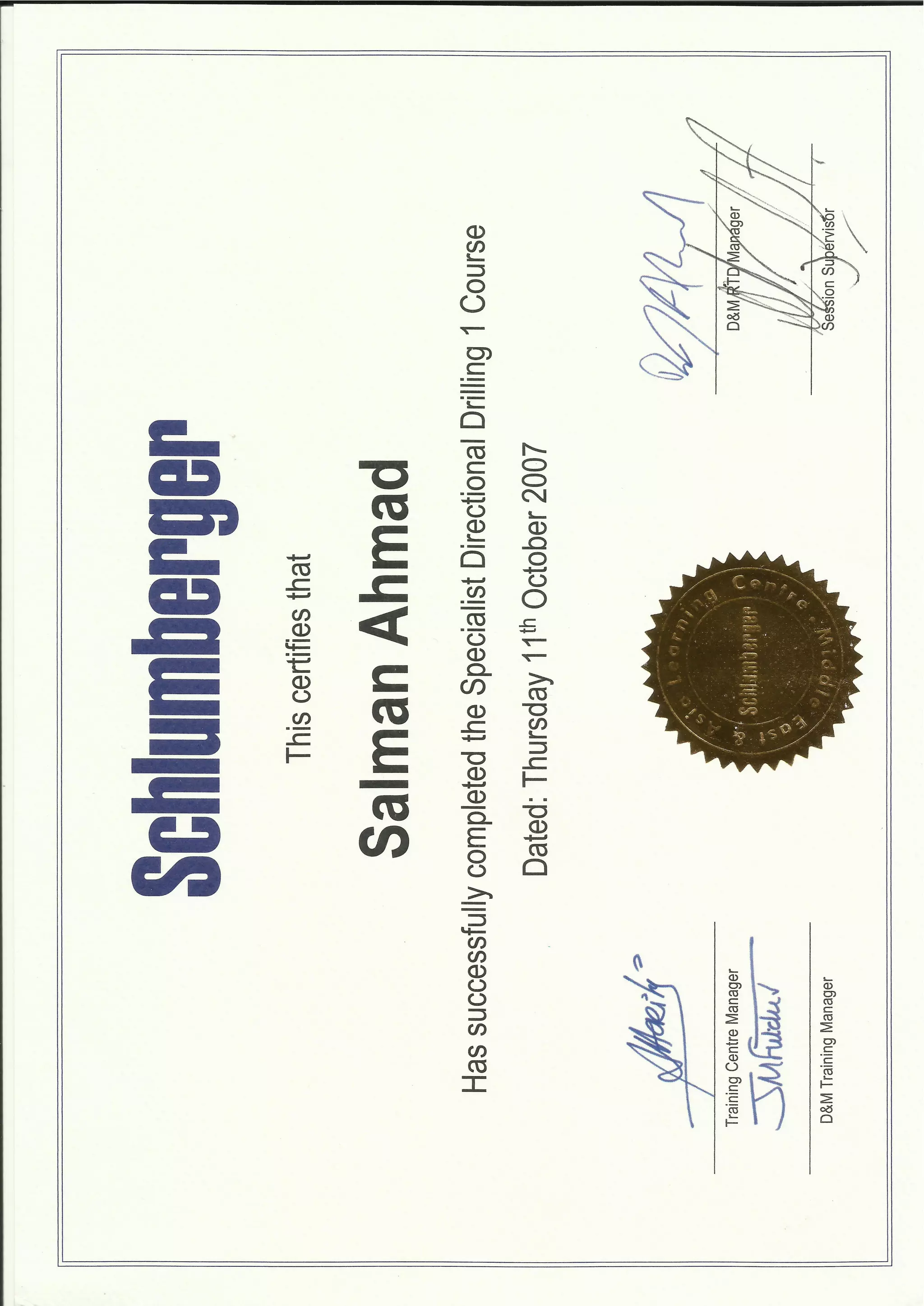 Directional drilling 1 training certificate | PDF