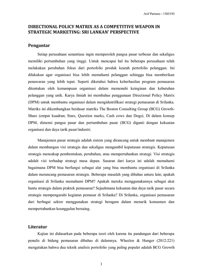 Directional position matrix | PDF