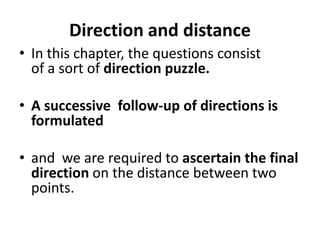 Direction and distance topic for aptitude | PDF