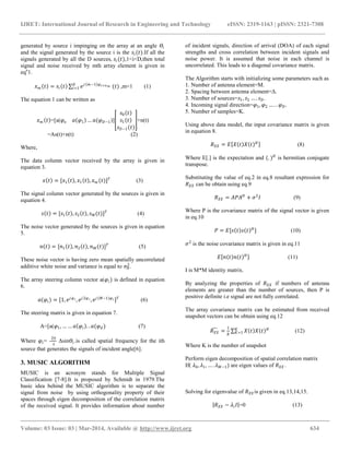 Direction of arrival estimation using music algorithm | PDF