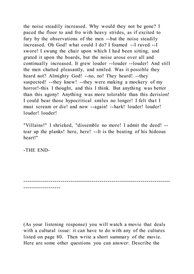 DIRECTIONS1. Read the short story.2. SummarizeExplain | PDF