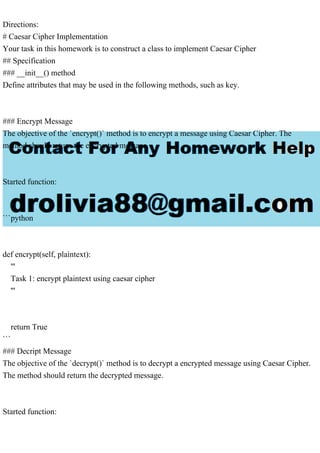 Directions# Caesar Cipher ImplementationYour task in this homew.pdf