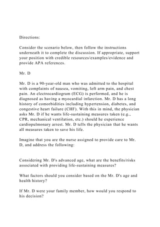 Life-sustaining Measures for 90yo MI Patient | PDF