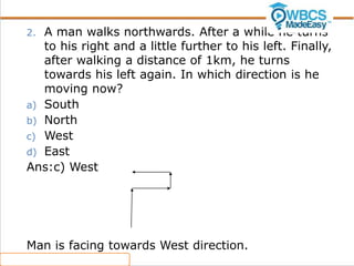 Direction Sense Problems in Reasoning WBCS Exam | PPT | Astrology ...