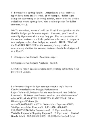 Directions Flexible Budget Performance Report Project You a.docx