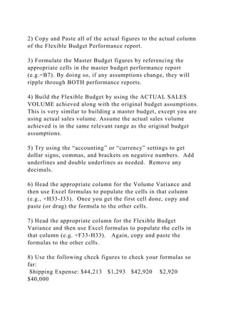 Directions Flexible Budget Performance Report Project You a.docx