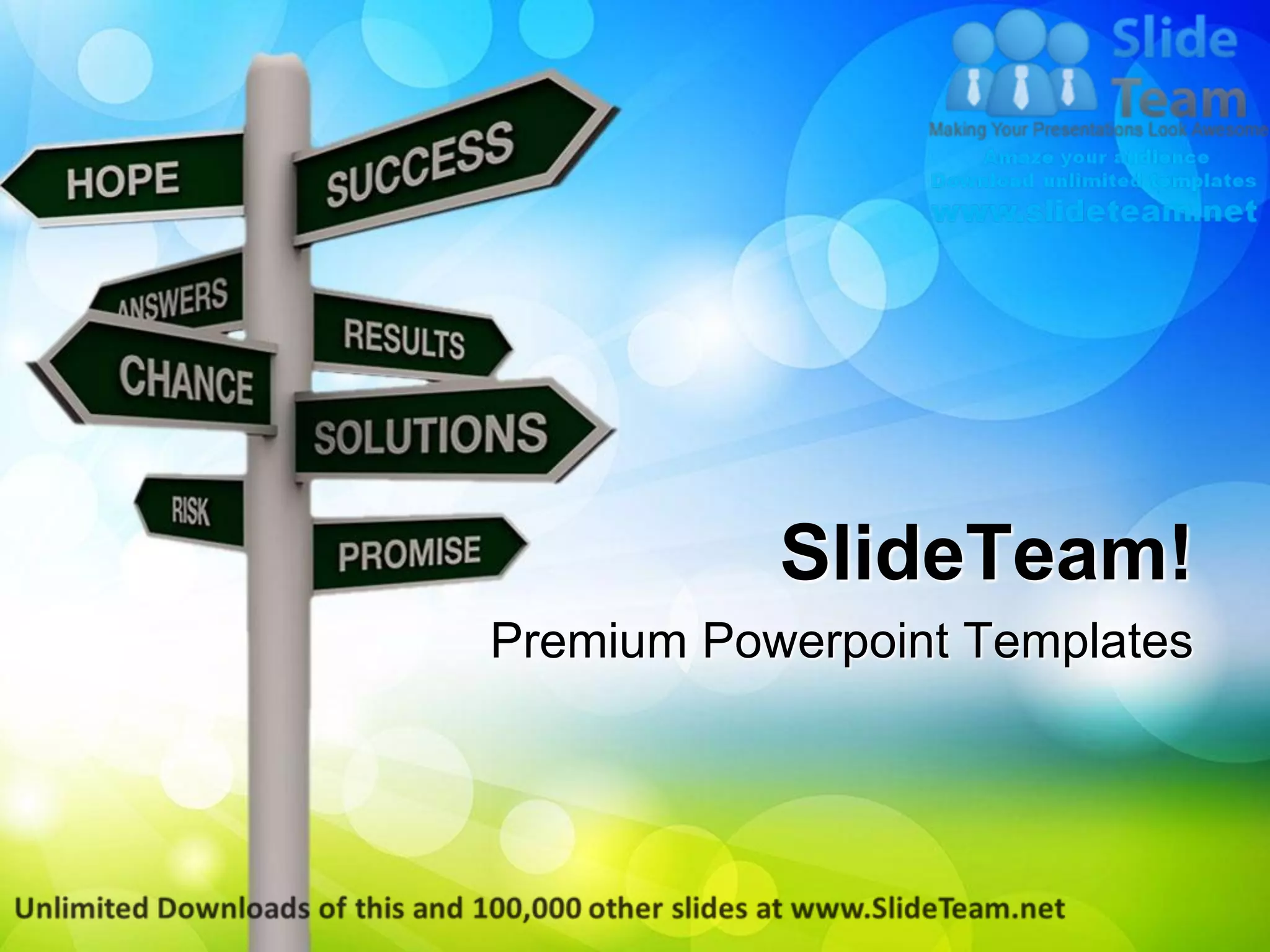 Direction sign success power point templates themes and backgrounds ppt ...