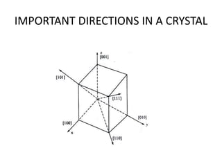Directions, planes and miller indices | PPTX