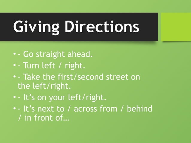 Directions_Presentation.pptx ppt about giving directions | PPT