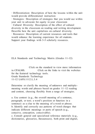 Directions This assignment is for a Reading Course. The cross-dis ...