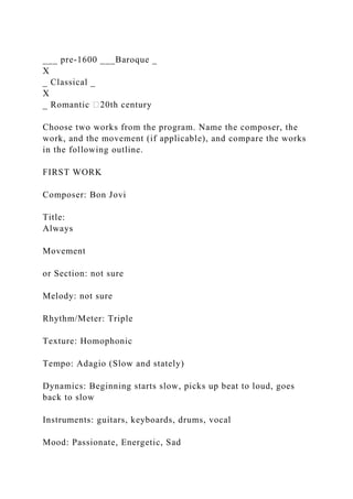 DIRECTIONS Title RecordedLive Popular Music Concert Report (E.docx ...